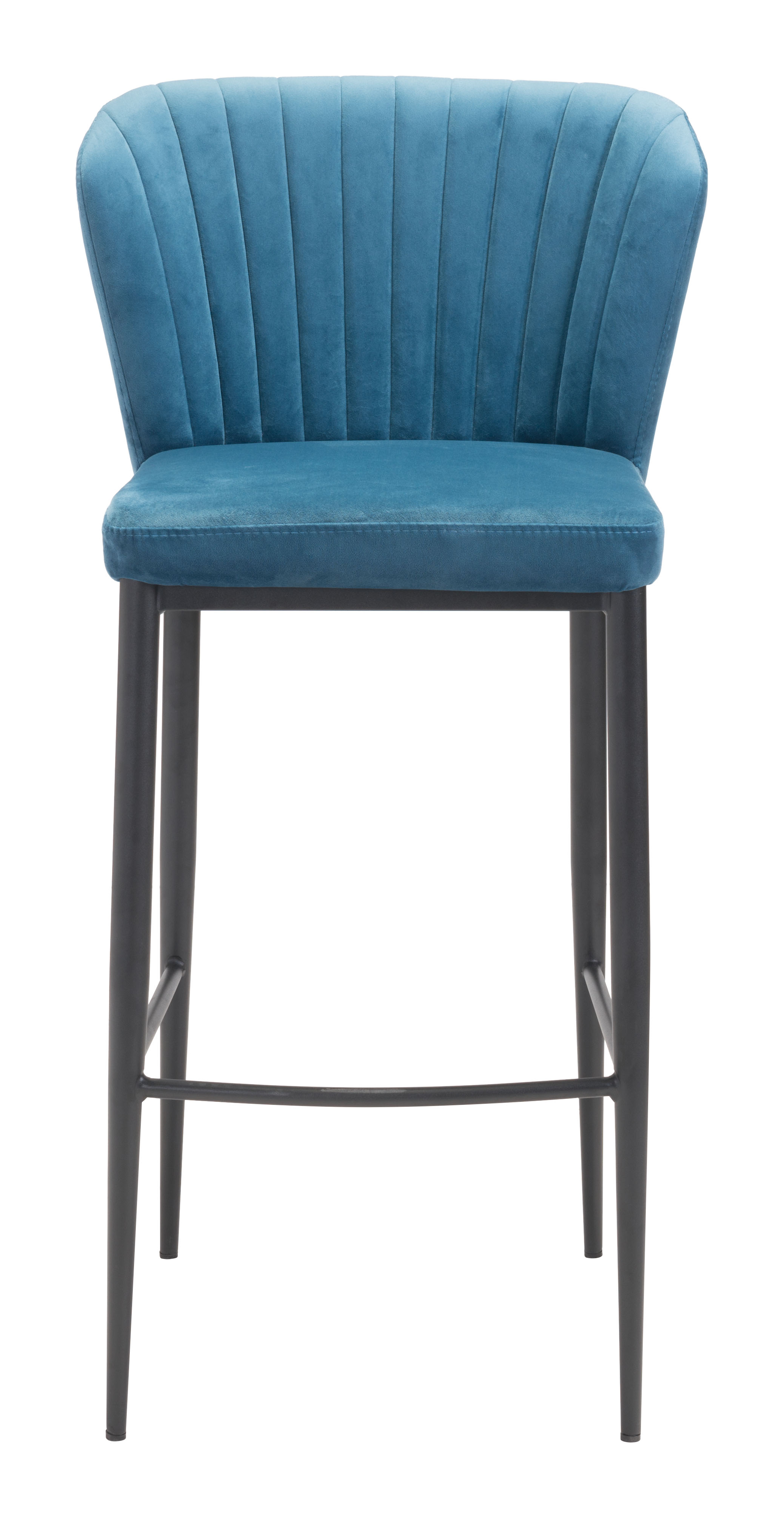 Tolivere Bar Chair Blue Velvet (Set of 2) at Futonland