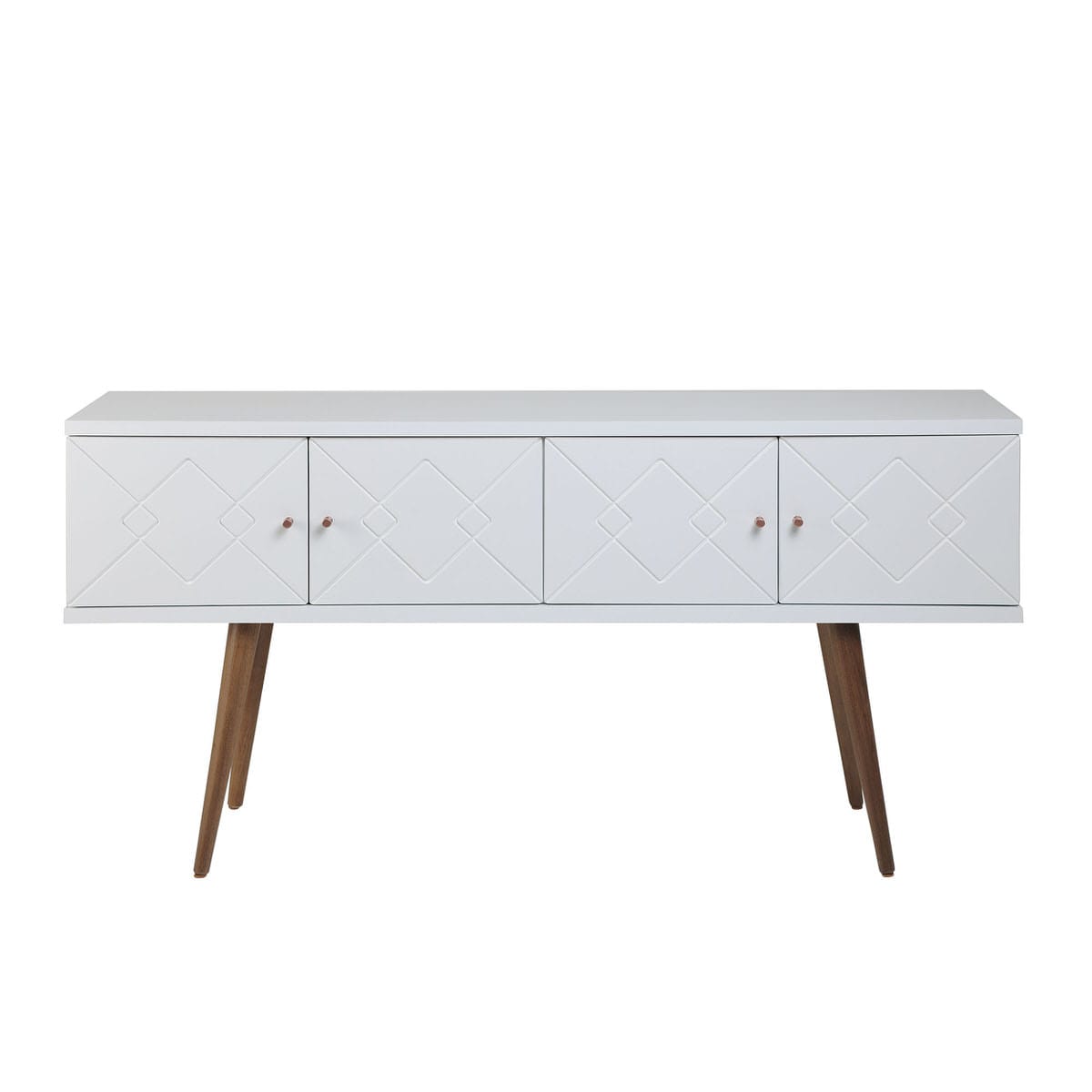 Trinity Mid- Century Modern 59.84 Inch White Gloss Sideboard w/ Solid ...