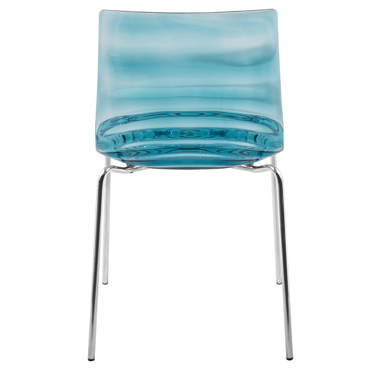 Astor Modern Transparent Blue Dining Chair (Set of 4) at Futonland
