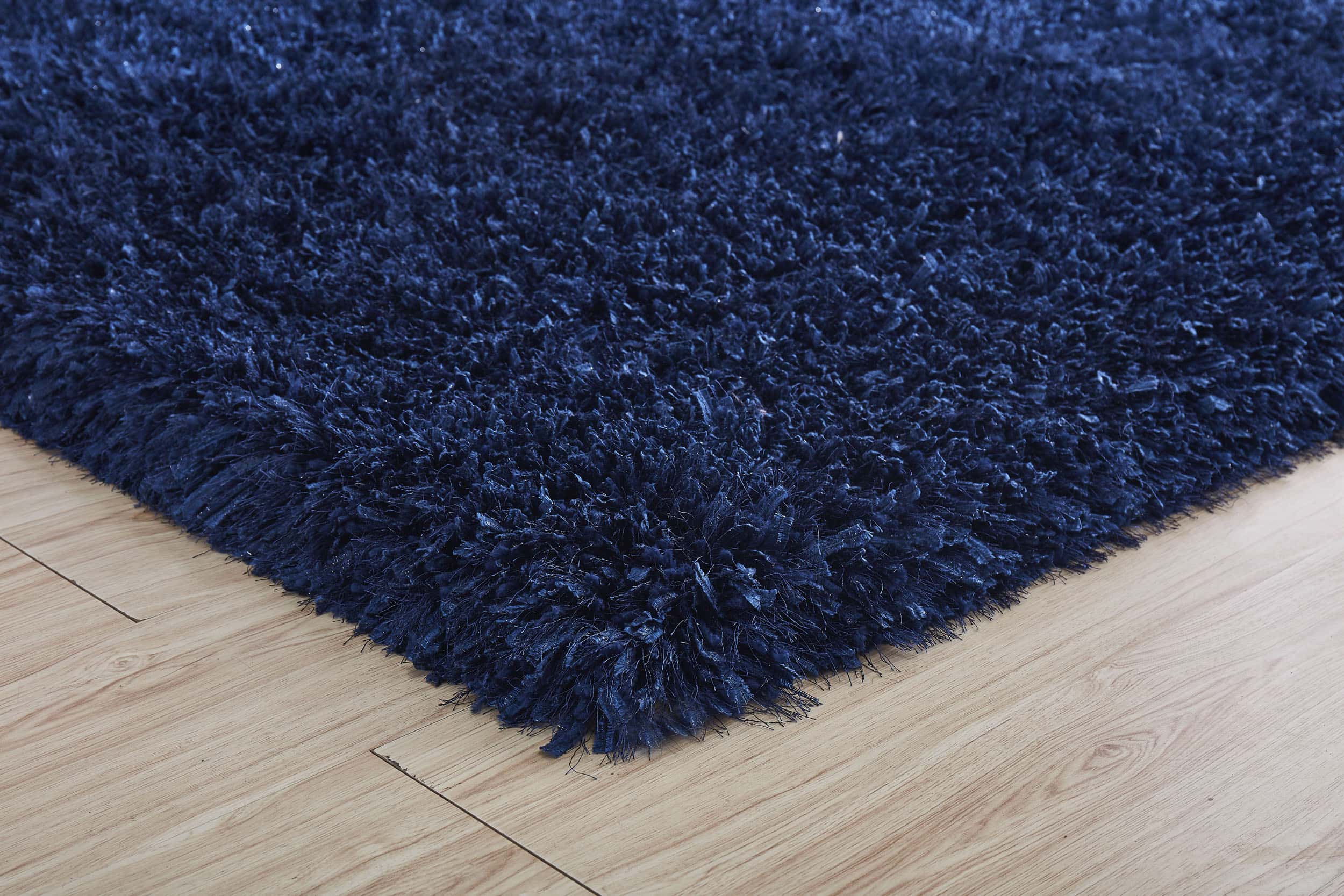 Coral Shag Area Rug High Pile in Navy by Amazing Rugs