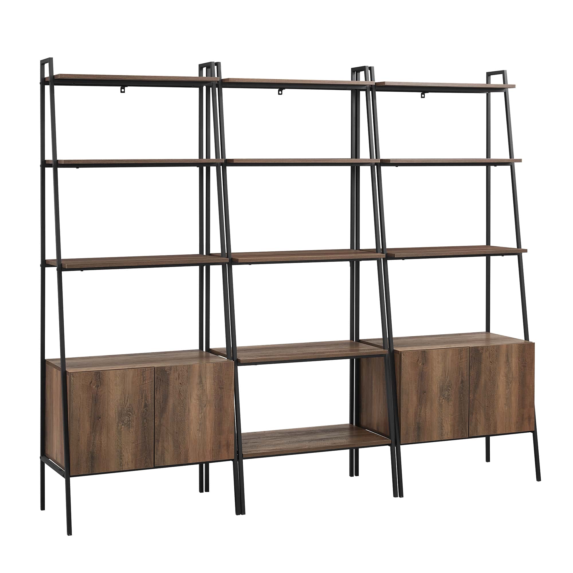 3-Piece Bookcase Set - Reclaimed Barnwood at Futonland