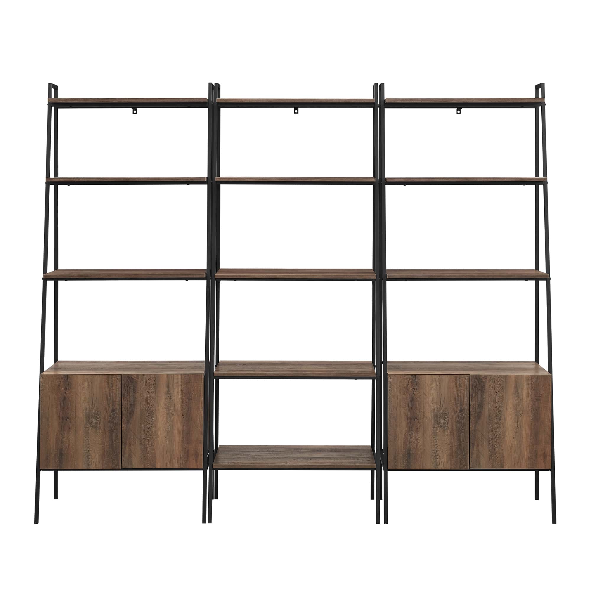 3-Piece Bookcase Set - Reclaimed Barnwood at Futonland
