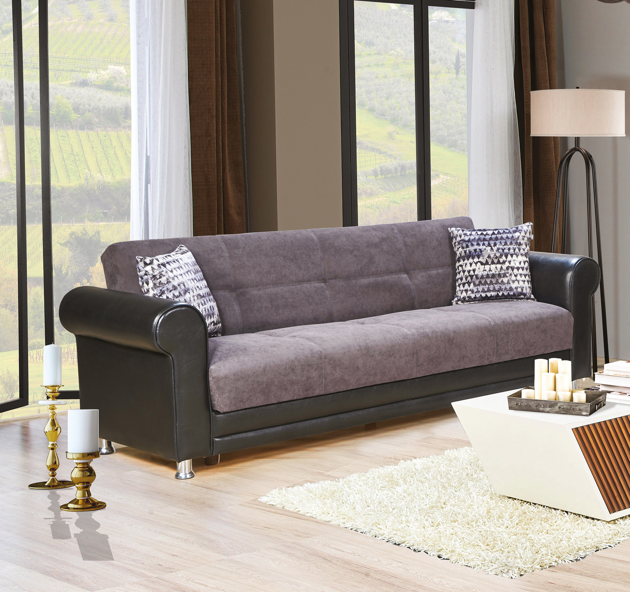 Avalanche Gray Convertible Sofa by Casamode