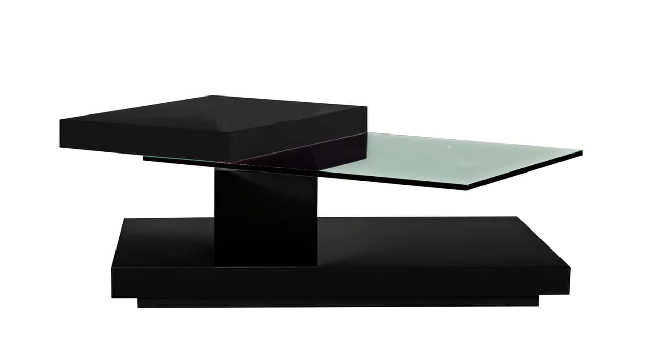 Swing High Gloss Black Coffee Table w/Swivel Top at Futonland