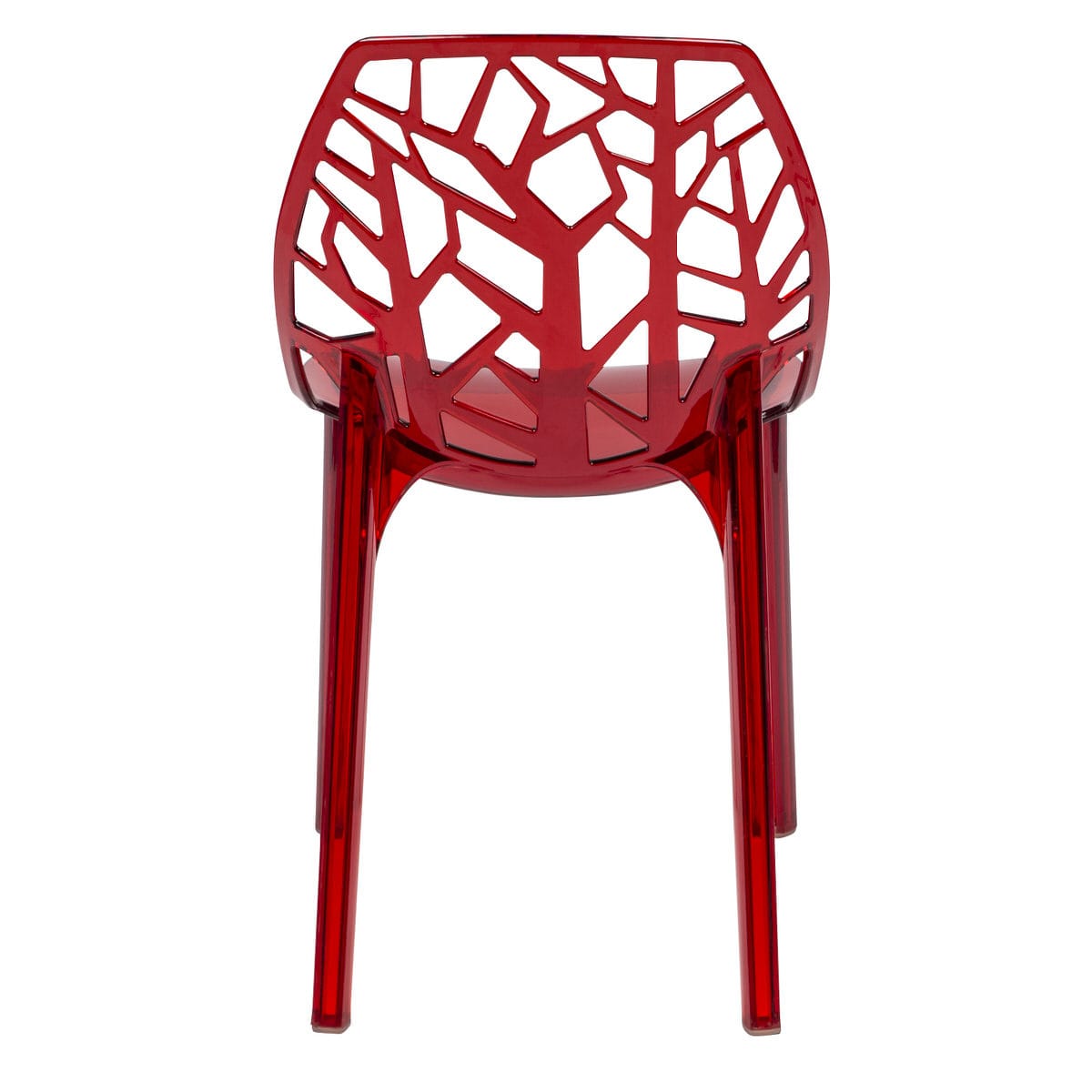 Cornelia Modern Transparent Red Dining Chair at Futonland