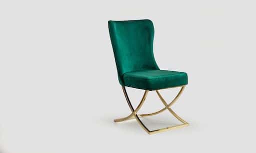 Royal Velvet Green/Gold Accent Chair (Set of 2) by Casamode