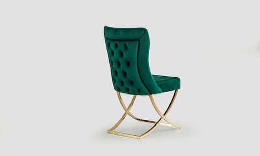 Royal Velvet Green/Gold Accent Chair (Set of 2) by Casamode