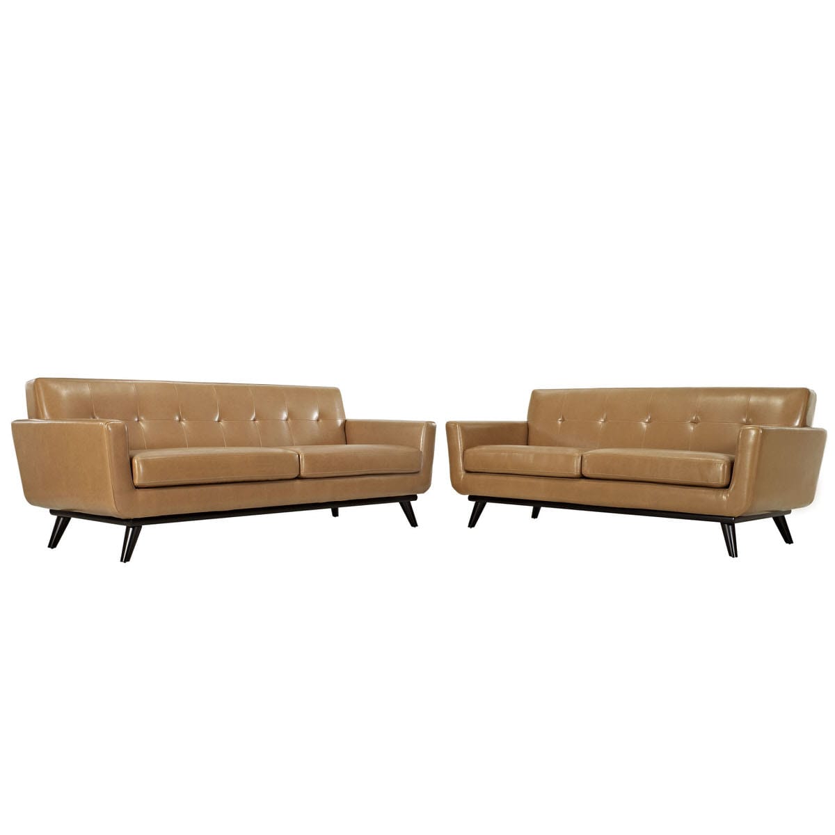 Engage 2 Piece Leather Living Room Set Tan 3 by Modern Living