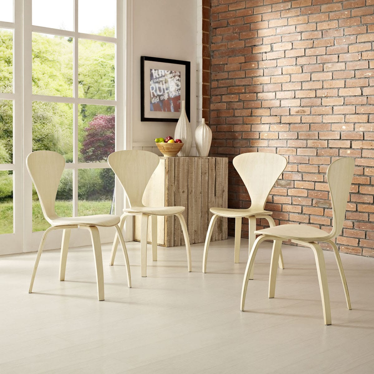Vortex Dining Chairs Set of 4 Natural at Futonland