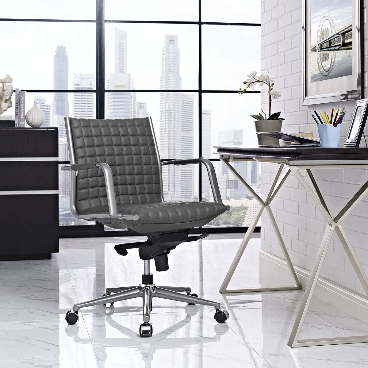 Pattern Office Chair Gray by Modern Living