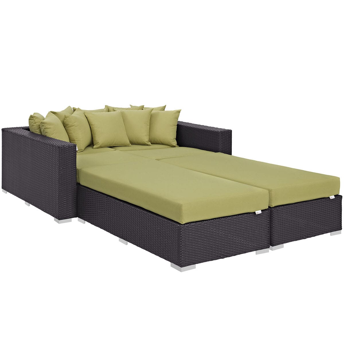 Convene 4 Piece Outdoor Patio Daybed Espresso Peridot by Modern Living
