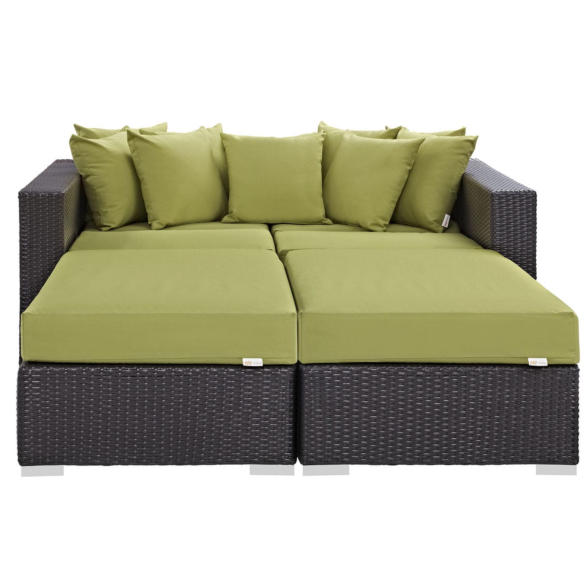 Convene 4 Piece Outdoor Patio Daybed Espresso Peridot by Modern Living
