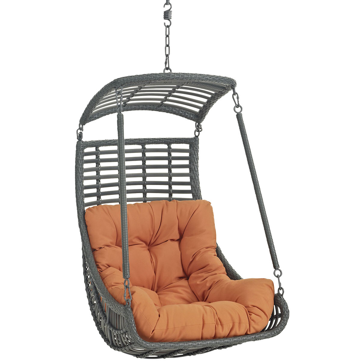 Jungle Outdoor Patio Swing Chair With Stand Orange by Modern Living