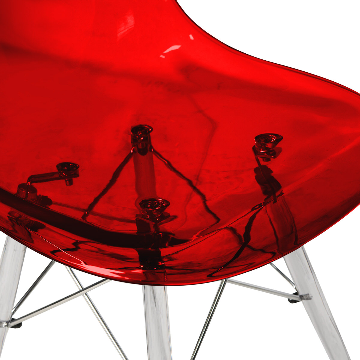 Dover Molded Transparent Red Side Chair with Acrylic Base (Set of 2) at ...