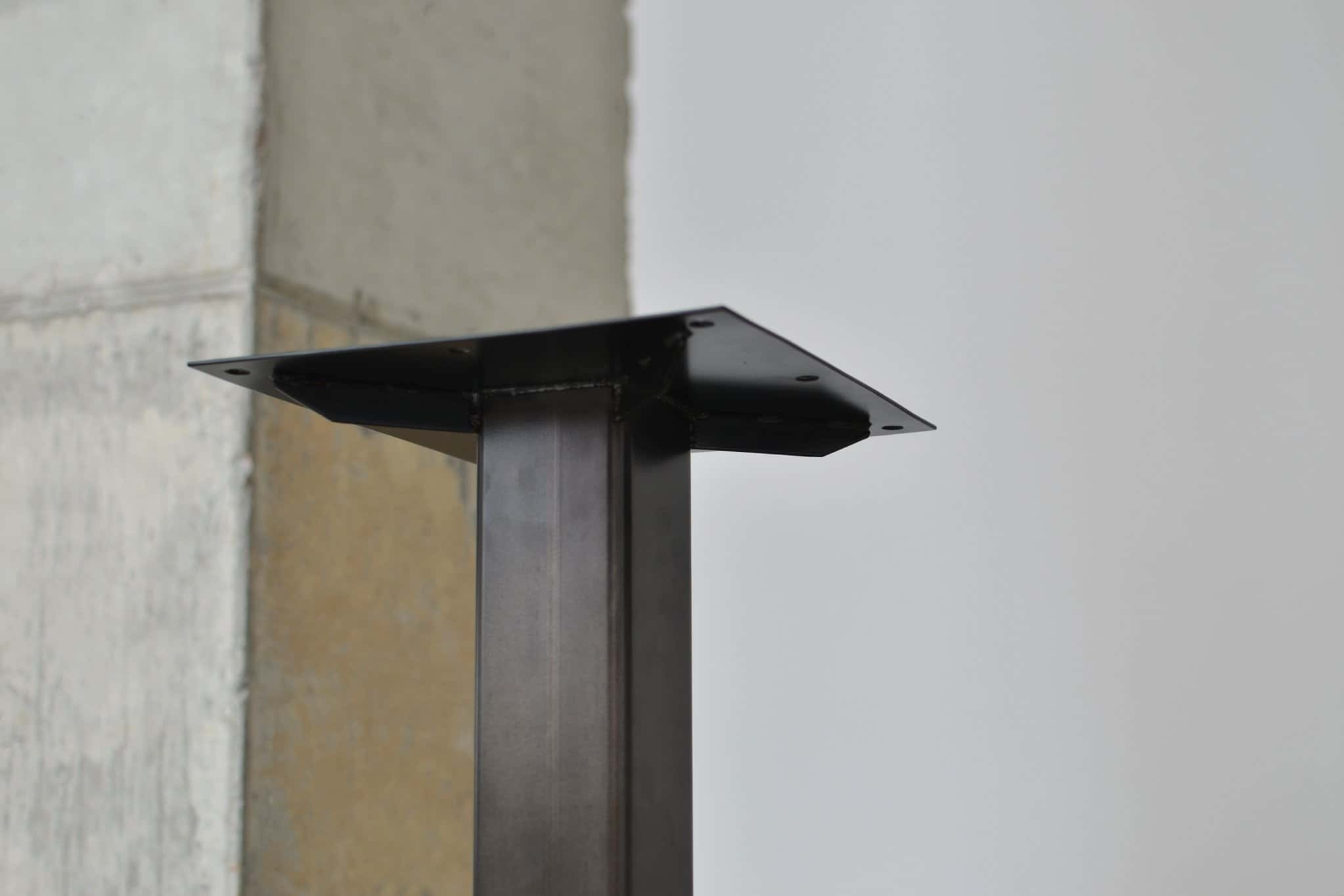 Column 39" Bar Table Base - Iron/Clear Powder Coat at Futonland