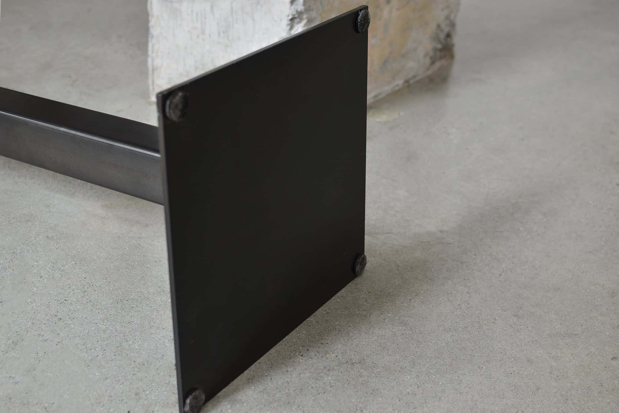 Column 39" Bar Table Base - Iron/Clear Powder Coat at Futonland