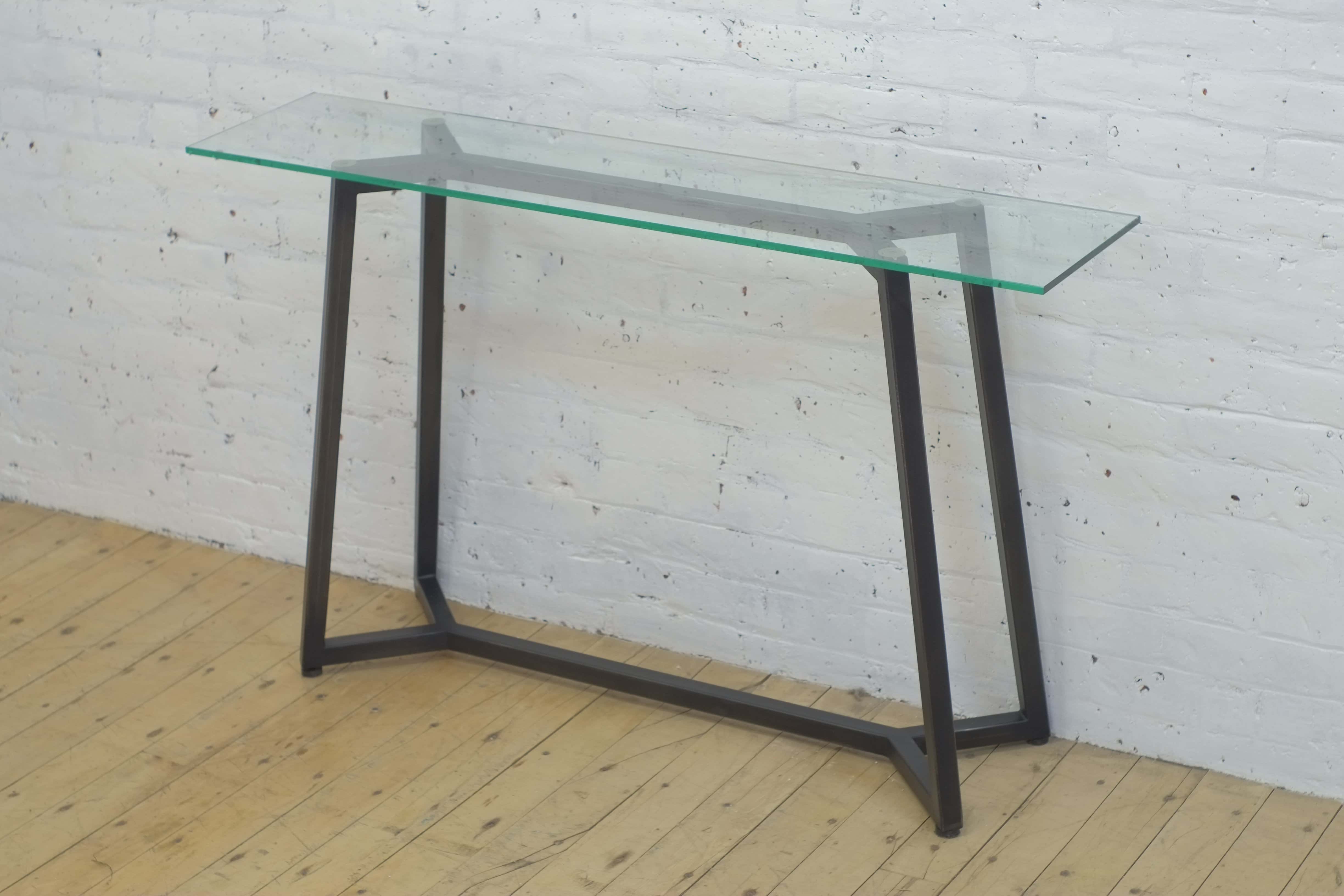 Cipher Console Base - Iron/Clear Powder Coat at Futonland