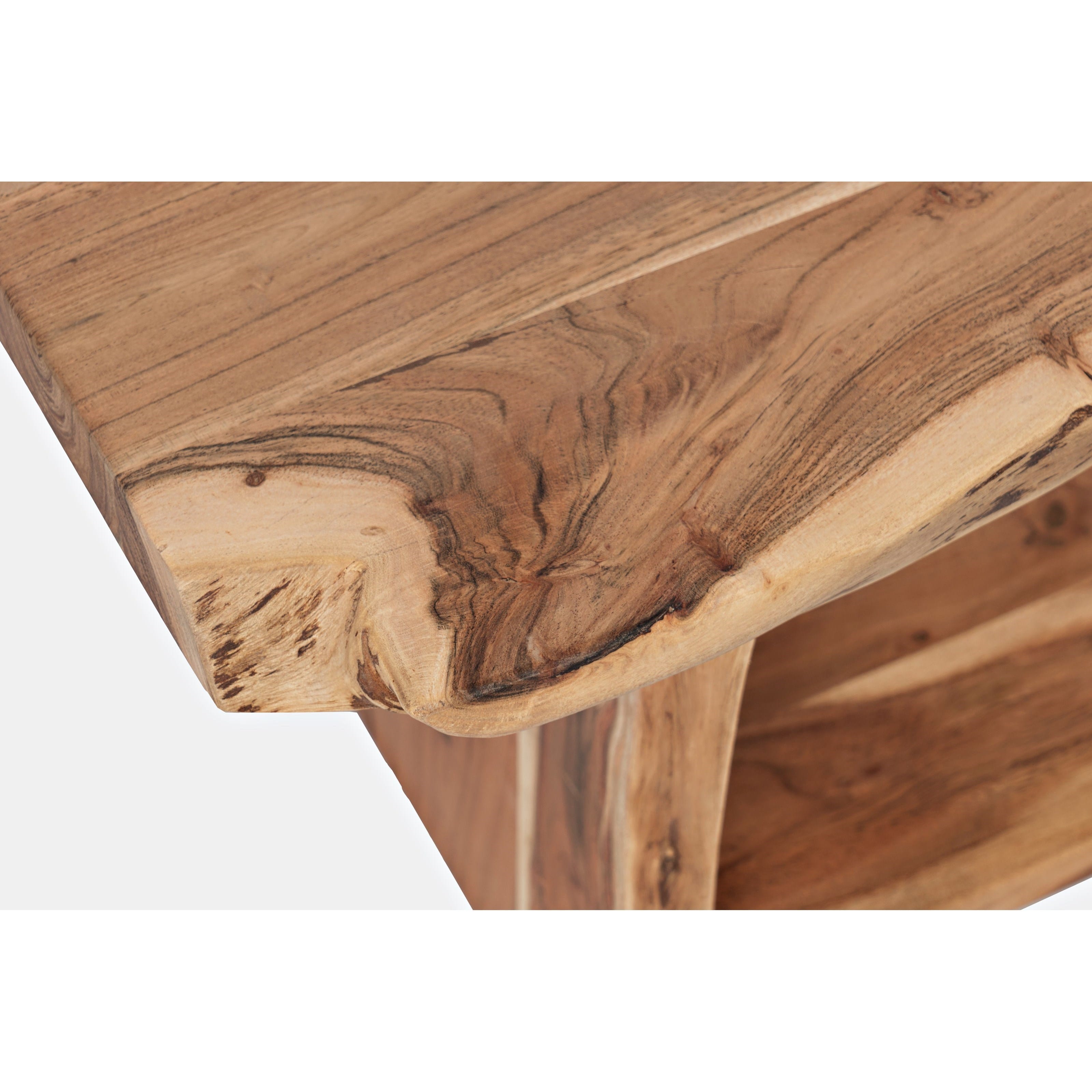 Global Archive Light Brown Cooper Live Edge Dining Bench w/Storage at ...
