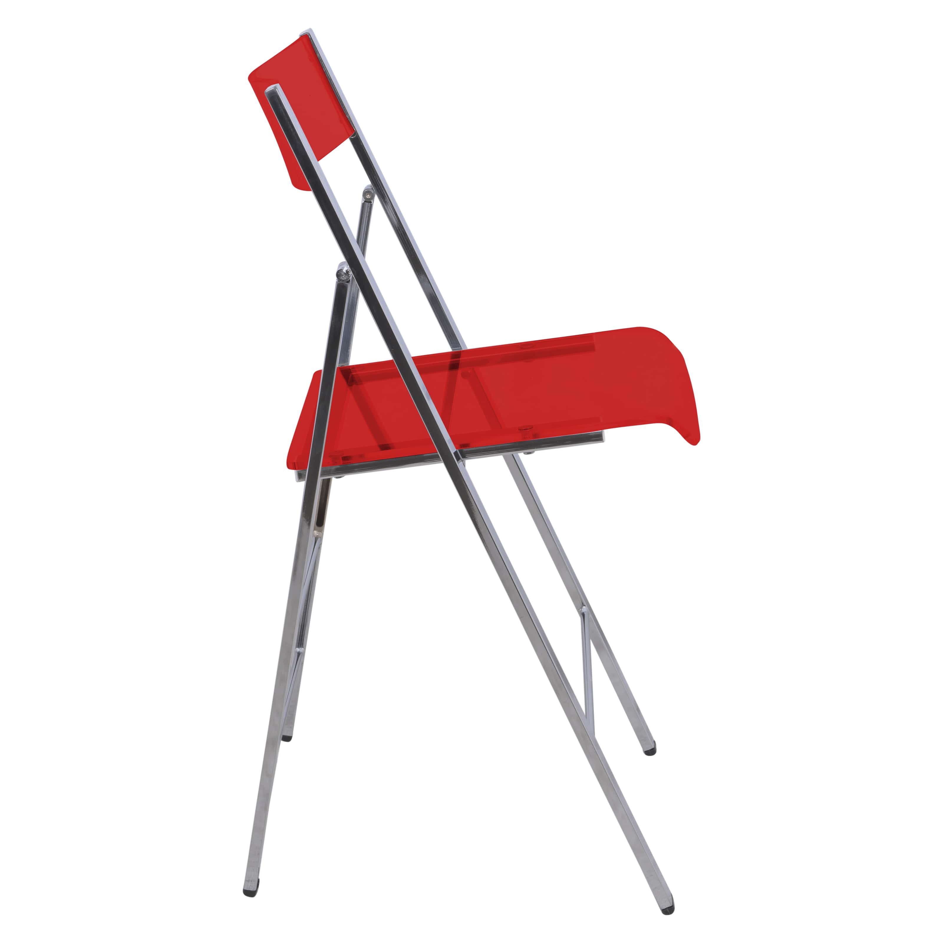 Menno Modern Red Acrylic Folding Chair at Futonland