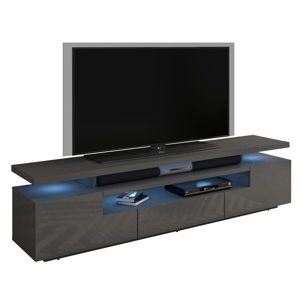 Eva Dark Gray Modern 77" TV Stand at Futonland