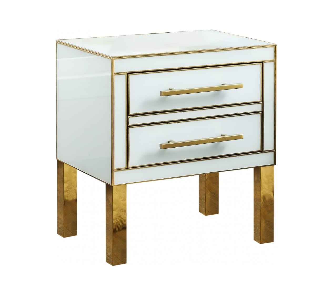 Gigi White Glass Side Table by Meridian Furniture