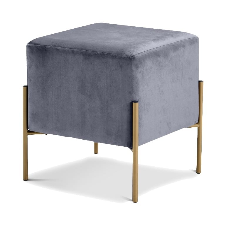 Isla Grey Velvet Ottoman Stool by Meridian Furniture