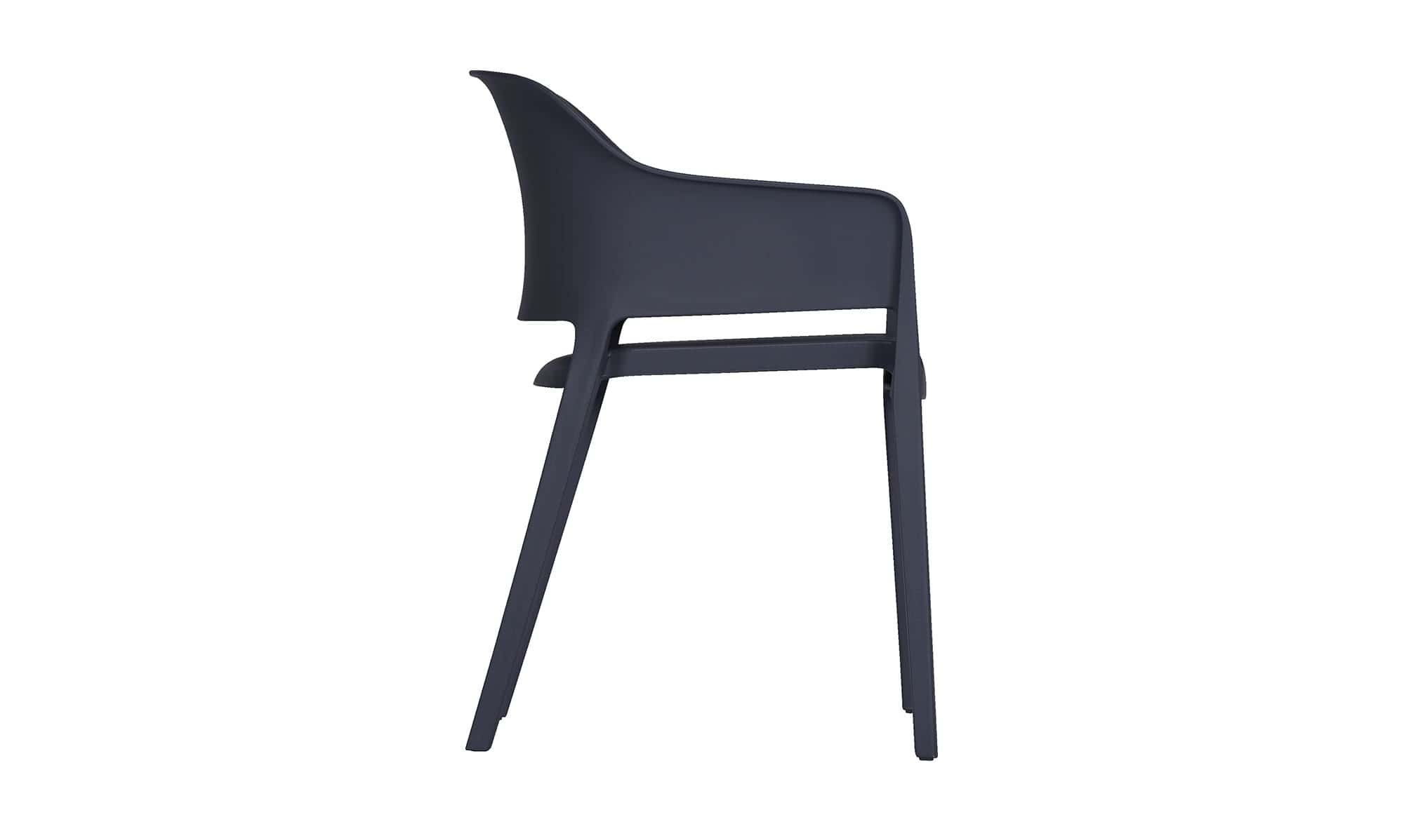 Faro Charcoal Grey Outdoor Dining Chair (Set of 2) at Futonland