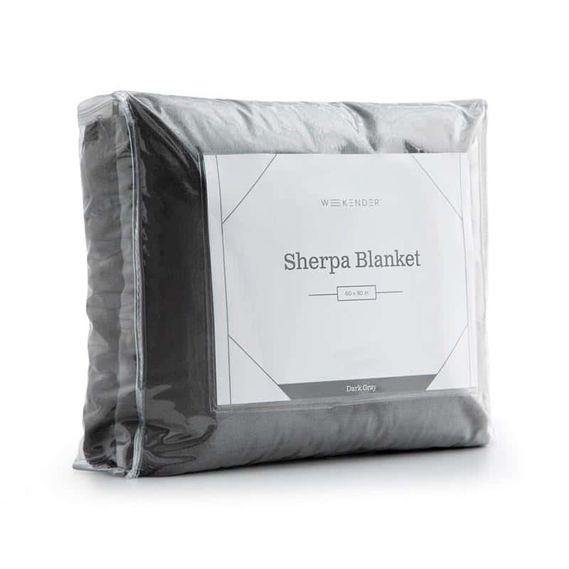 Sherpa Fleece Dark Gray Blanket by Weekender