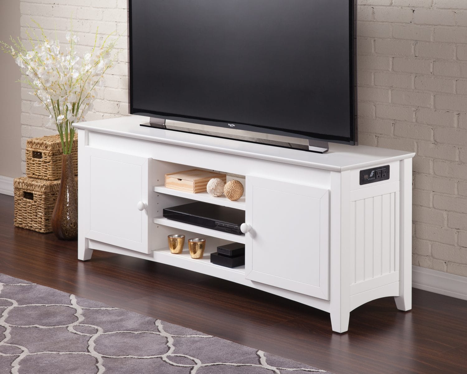 Nantucket TV Table White at Futonland