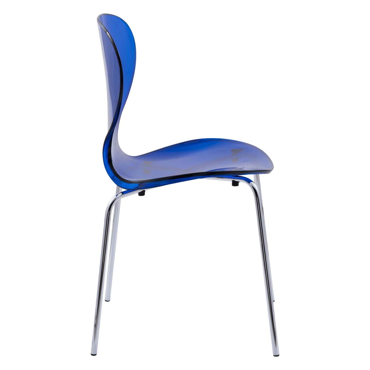 Oyster Modern Transparent Blue Side Chair (Set of 2) at Futonland