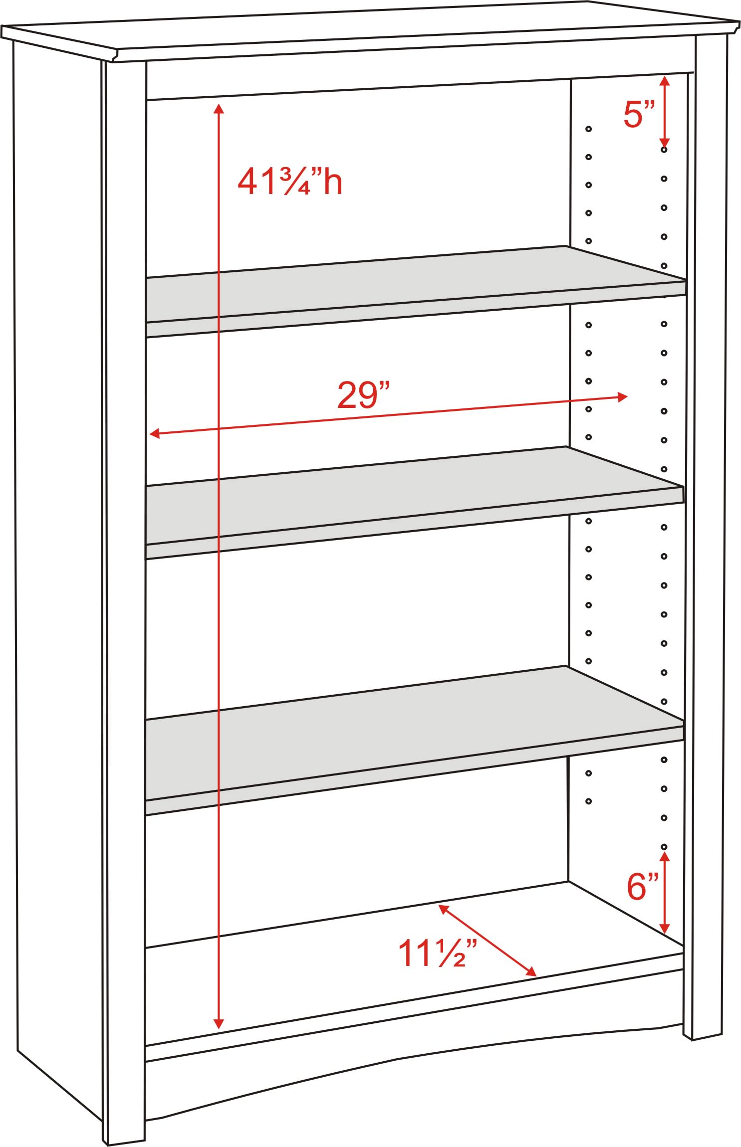 Sonoma 48 Inch Bookcase (4 Shelf) at Futonland