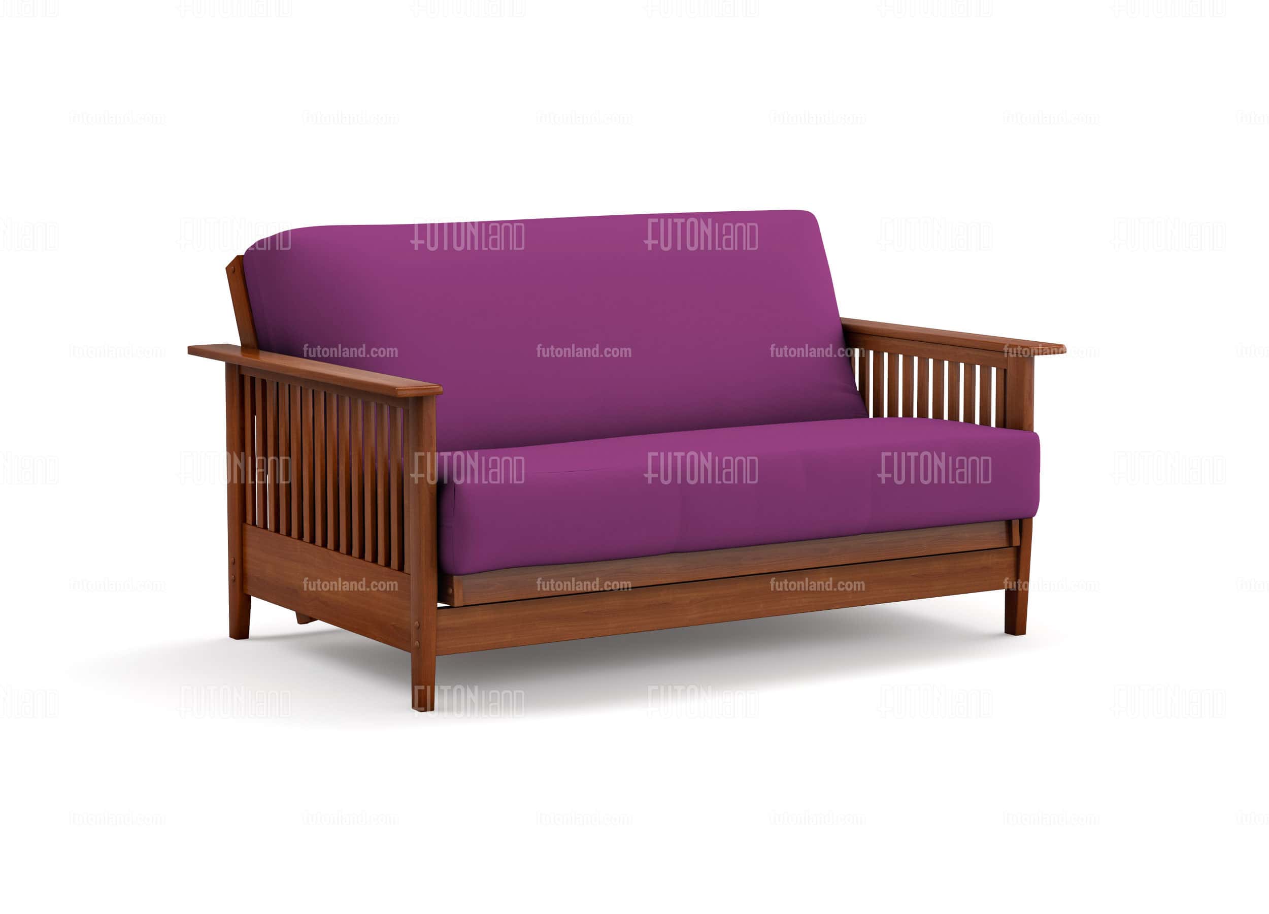 Futon Set - Loveseat Size - Denali Warm Cherry Wall Hugger Frame ...