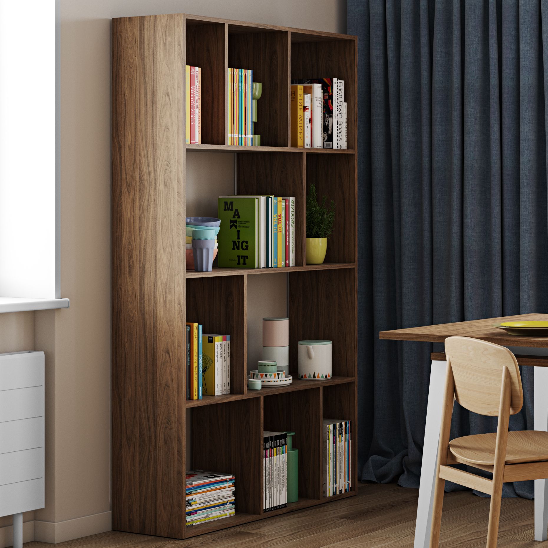 Toronto Bookcase Walnut at Futonland