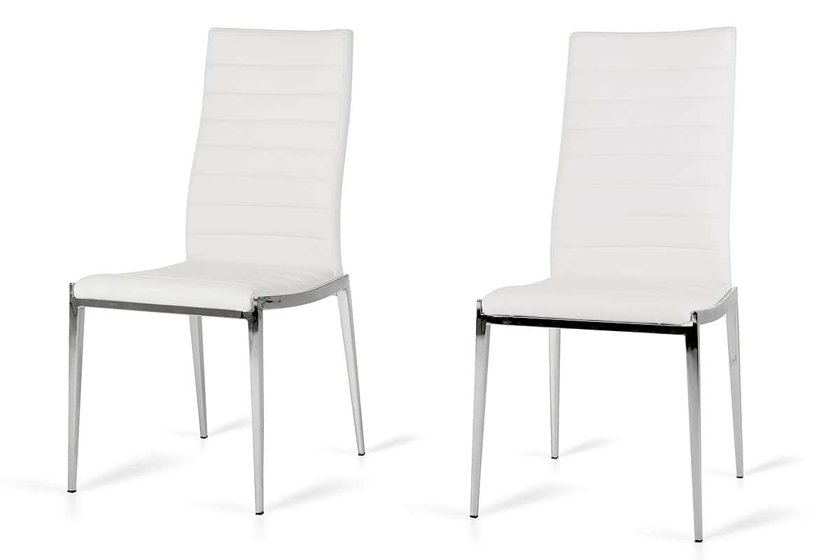 Libby - Modern White Leatherette Dining Chair (Set of 2) at Futonland