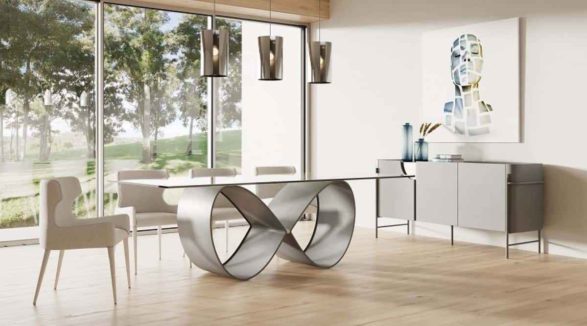 Modrest Hadley- Glass & Matte Grey Dining Table by VIG Furniture