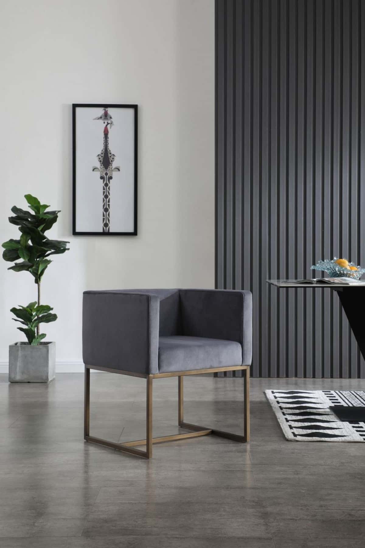 Grey and copper chair store