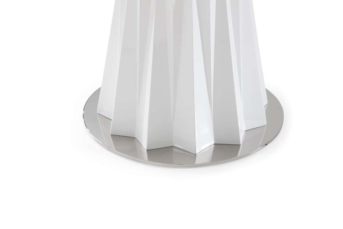 Modrest Cabaret Modern White Round Dining Table at Futonland