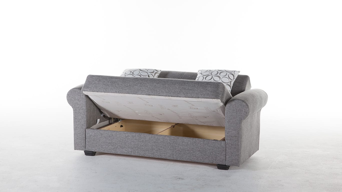 Elita S Diego Grey Sofa, Love & Chair Set at Futonland