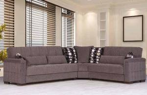 Molina Floket Gray Sectional Sofa Sleeper by Casamode