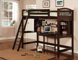 Hi-Riser Complete Bed (Twin) w/Pop-Up Trundle by Coaster