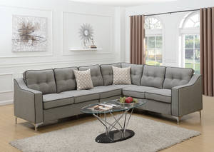 F6975 Blue Gray 3 Pcs Sectional Sofa Set by Poundex