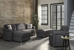 Molina Floket Gray Sectional Sofa Sleeper by Casamode