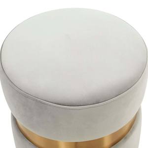 Isla Cream Velvet Ottoman Stool at Futonland
