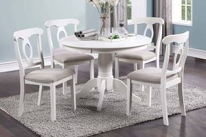 F2562 Grey Fabric 6-Pcs Dining Set by Poundex