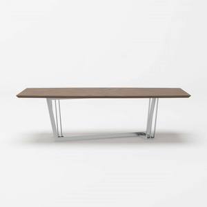 Modrest Cleveland - Contemporary Glass & Walnut Dining Table at Futonland