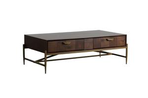 Geneva 51 in. Brown Wood Oval Coffee Table at Futonland