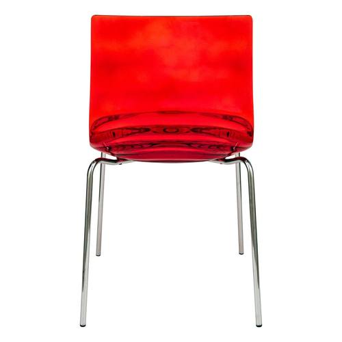 Astor Modern Transparent Red Dining Chair (Set of 4) by LeisureMod