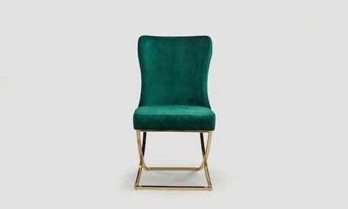 Royal Velvet Green/Gold Accent Chair (Set of 2) by Casamode