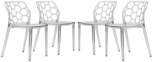Dynamic Modern Transparent Red Dining Chair at Futonland