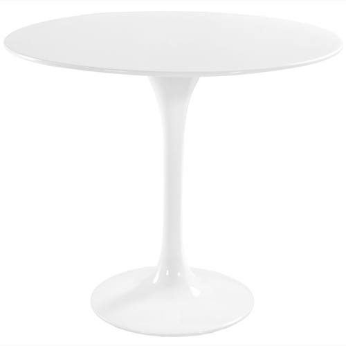 Lippa 36 Inch Round Fiberglass Dining Table White by Modern Living